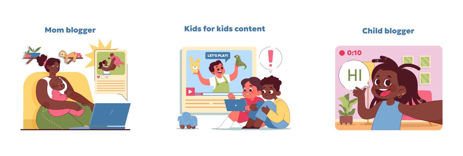 Family blog set Royalty Free Vector Image - VectorStock