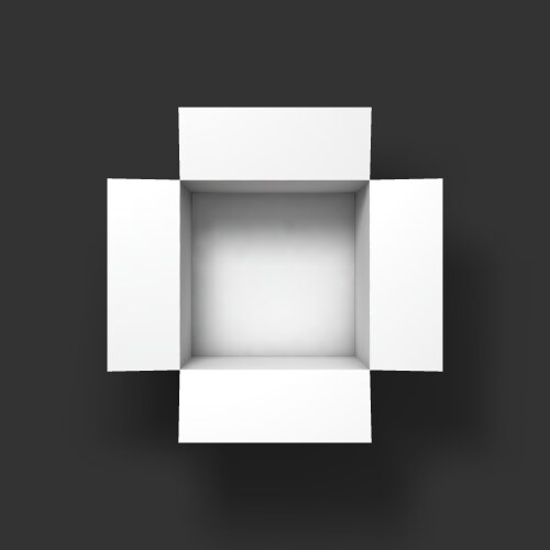 Open box mockup template top view Royalty Free Vector Image