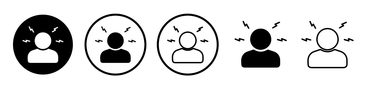 Anxiety icon set on white background Royalty Free Vector