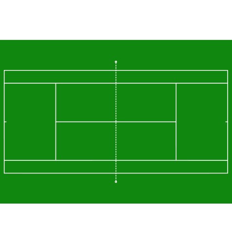 Tennis court in flat design top view Royalty Free Vector