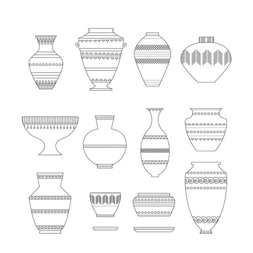 Pottery vase silhouette Vector Images & Graphics for Commercial Use ...
