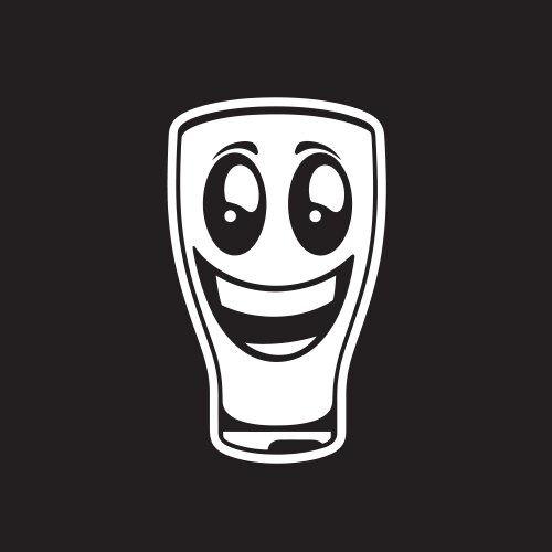Grinning goodness logo design for smile glass Vector Image