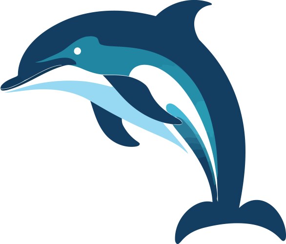 Blue dolphin jumping Royalty Free Vector Image