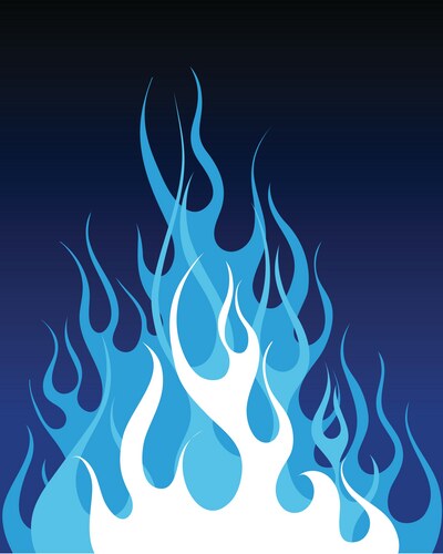 Cartoon dynamic blue fire comic background Vector Image