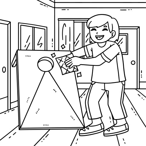 Cornhole board and bags isolated coloring page Vector Image