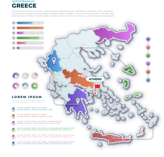 Gradient rome map infographics Royalty Free Vector Image