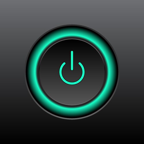 Black led light power button Royalty Free Vector Image