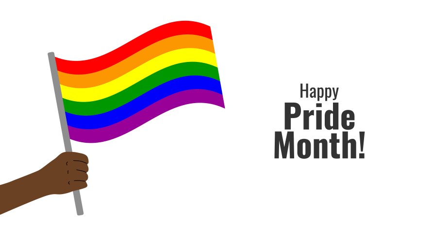 Lgbtq banner with symbols celebrating pride month Vector Image