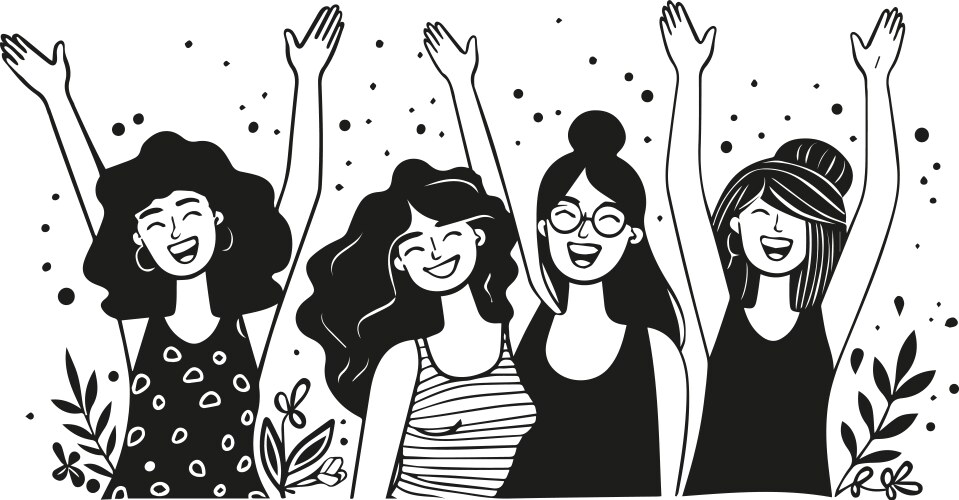 Laughing women Royalty Free Vector Image - VectorStock