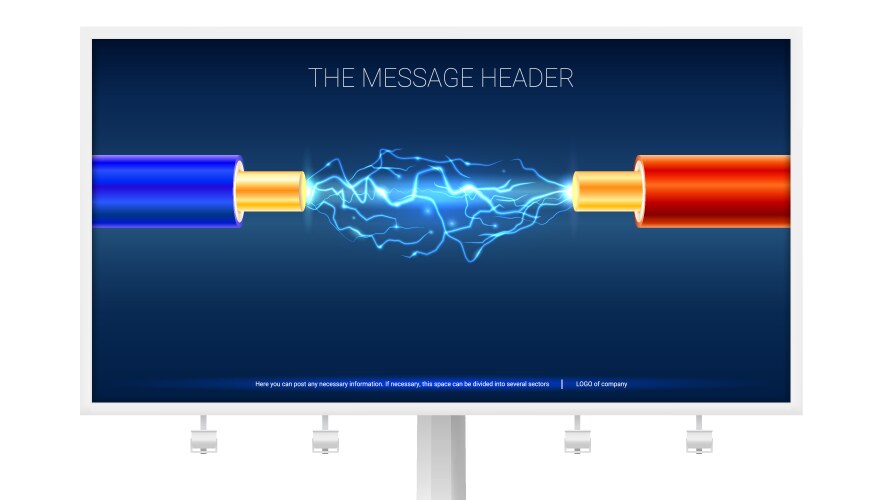 Electrical wires cable with glowing electric arc Vector Image