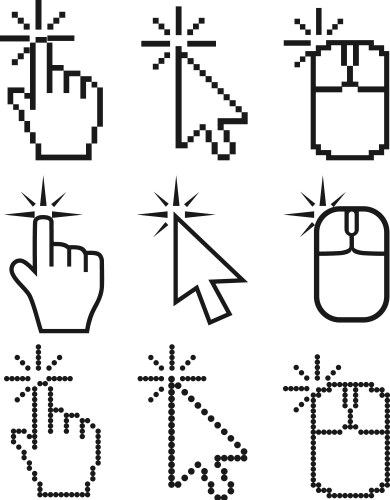 Set of different mouse cursors Royalty Free Vector Image Set of different mouse cursors Royalty Free Vector Image