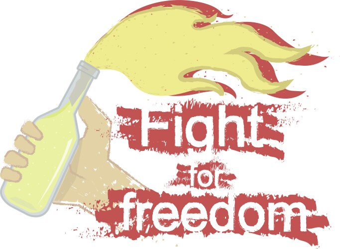 Fight for freedom with fist Royalty Free Vector Image