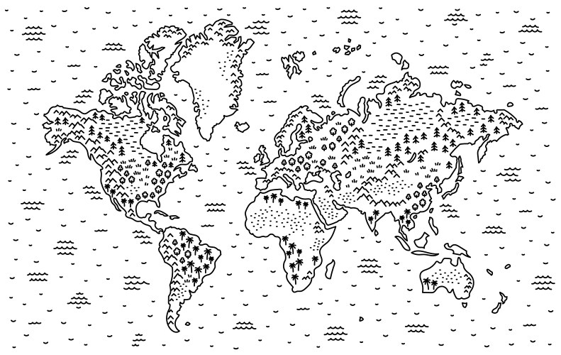 Pencil Drawing World Map Vector Images (over 700)