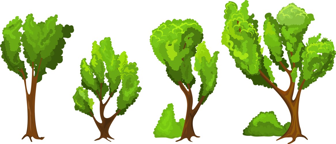 Trees and shrubs set Royalty Free Vector Image