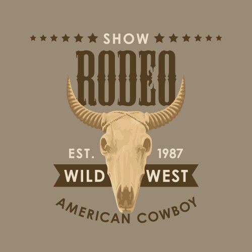 Logo for a cowboy rodeo show Royalty Free Vector Image