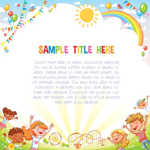 Playground template for advertising brochure Vector Image