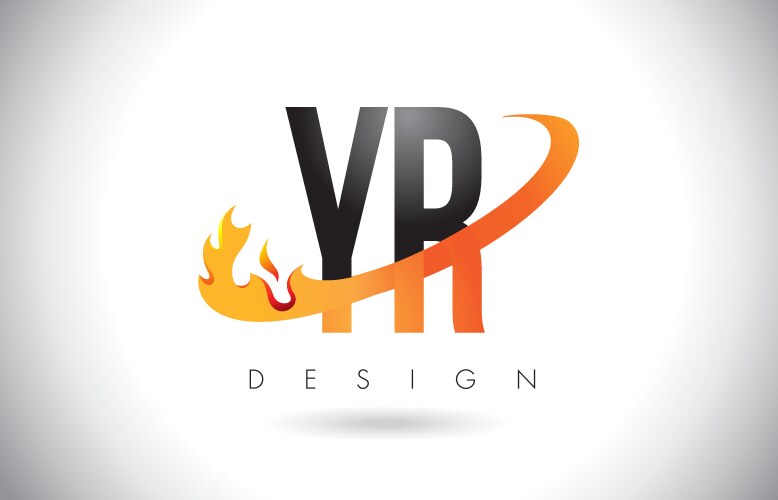 Rr r letter logo with fire flames design Vector Image