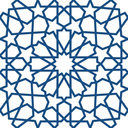 Blue islamic pattern seamless arabic geometric Vector Image