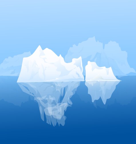 Full big iceberg in the sea Royalty Free Vector Image