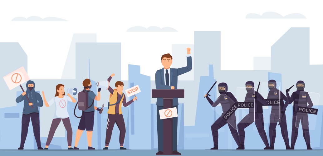 Protest demonstration politic revolution angry Vector Image