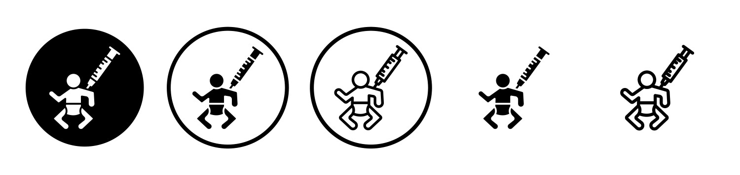 Baby vaccination icon set on white background Vector Image