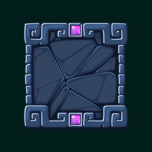 Round stone frame empty cartoon made Royalty Free Vector