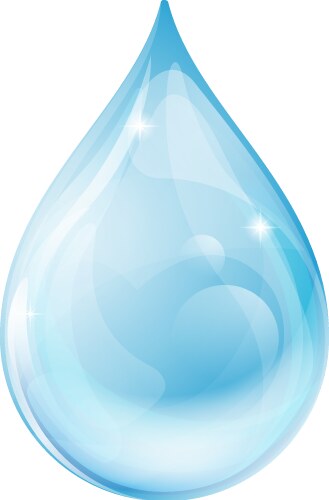 Blue shiny water drop Royalty Free Vector Image
