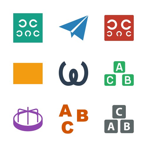 12 alphabet icons Royalty Free Vector Image - VectorStock