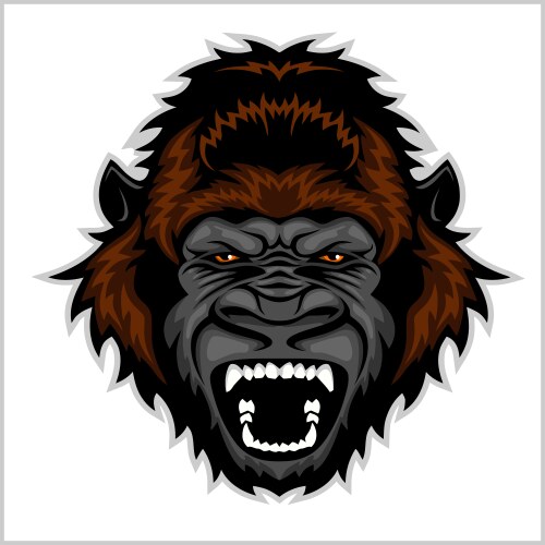 Aggressive Gorilla Head Royalty Free Vector Image