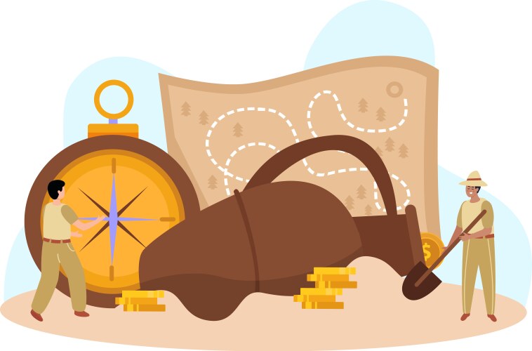 Treasure hunt and adventure game logo 3d icon set Vector Image