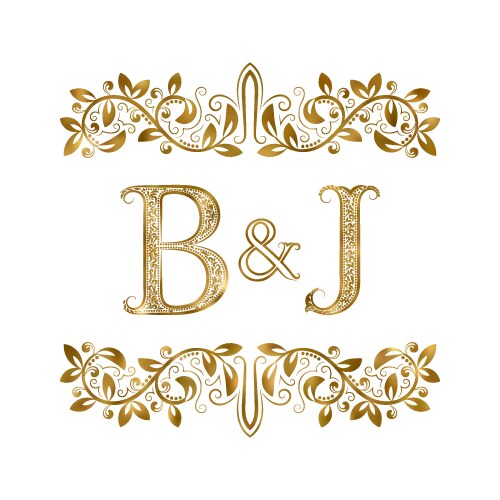 Aj vintage initials logo symbol letters a j Vector Image