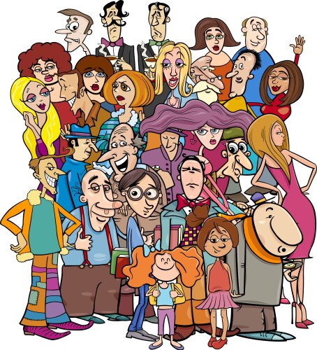 Cartoon people characters Royalty Free Vector Image