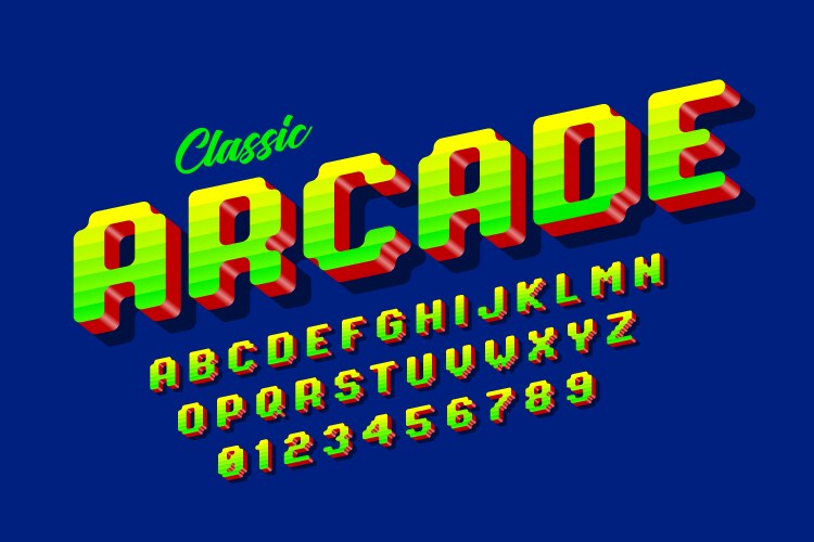 Retro Font Arcade Vector Images (over 1,200)