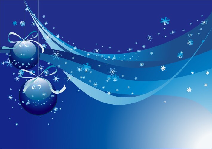 Christmas balls on blue background Royalty Free Vector Image