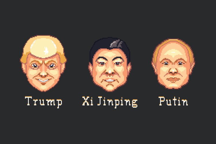 Donald trump pixel art united states america Vector Image