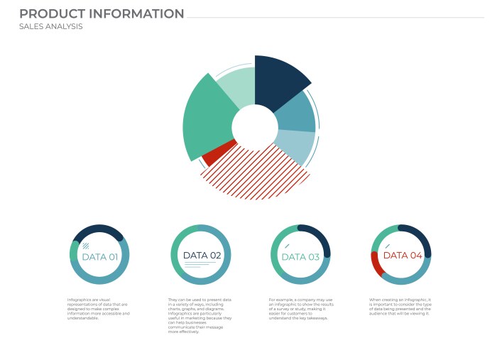Business pie data analysis charts in color Vector Image