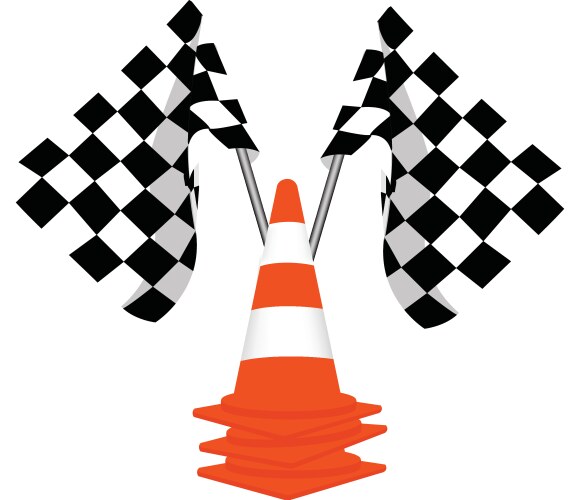 Realistic detailed 3d checkered racing flag Vector Image