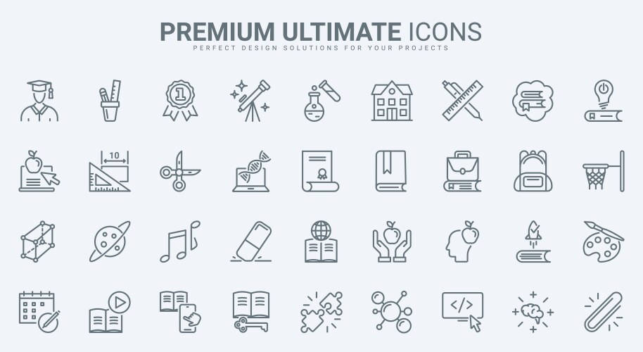 Lesson icons for education graphic design Vector Image