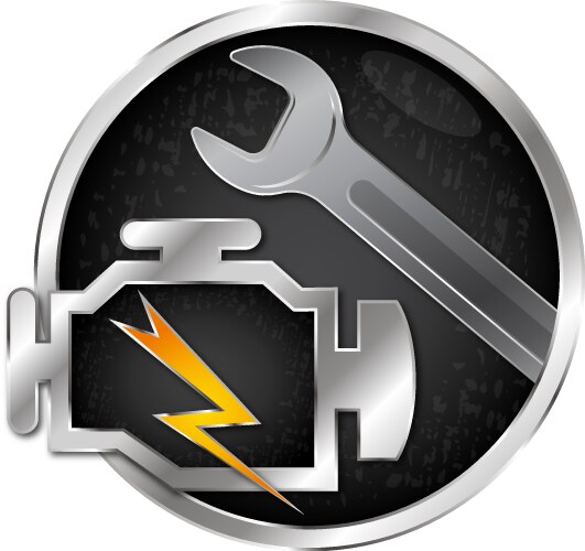 Auto wrench repair and service symbol Royalty Free Vector