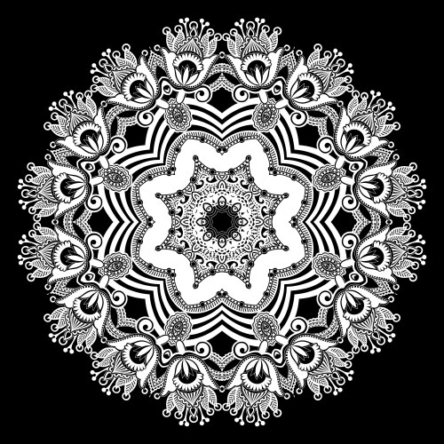 Round lace doily cutout paper pattern Royalty Free Vector