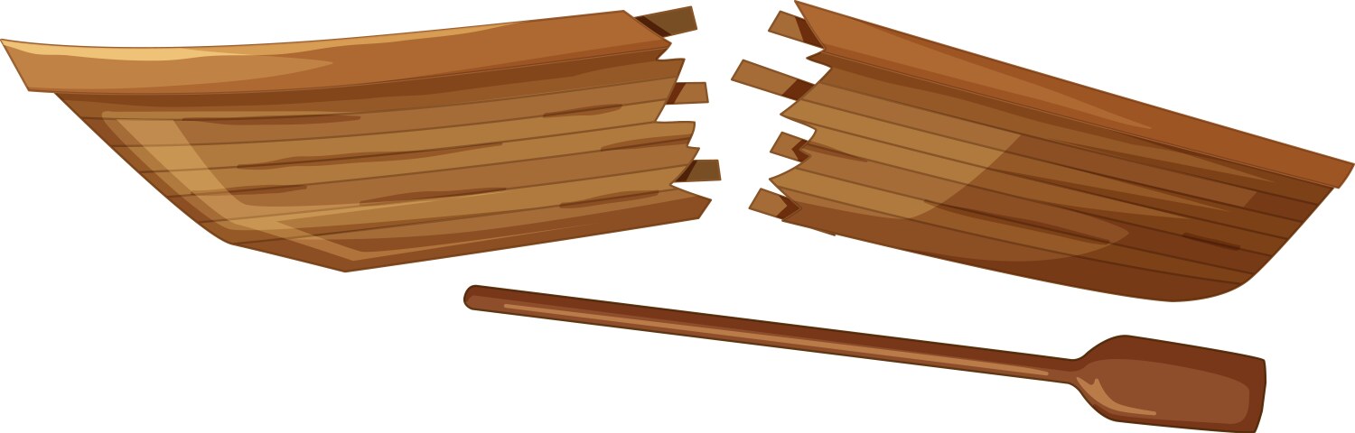 Broken wooden flute isolated on white background Vector Image