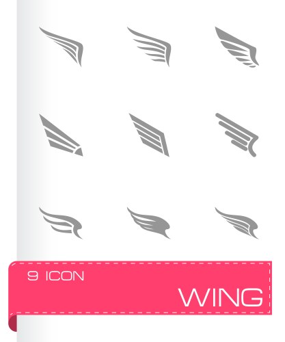Wings icons set 1 Royalty Free Vector Image - VectorStock