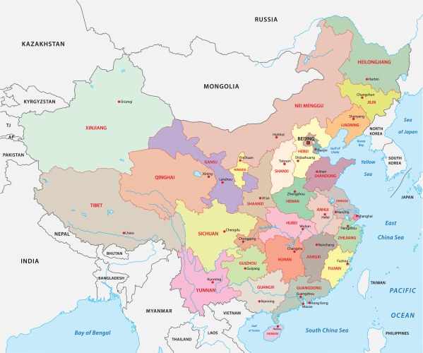 India travel map with sightseeing places Vector Image
