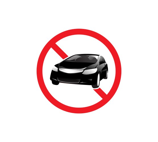 Circle prohibited sign for no car parking Vector Image