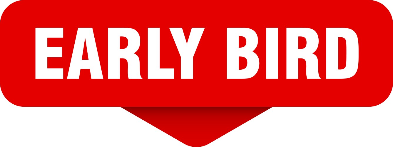 Early bird sticker sign on transparent Royalty Free Vector