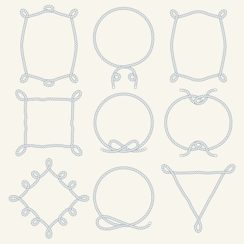 Nautical rope borders set Royalty Free Vector Image