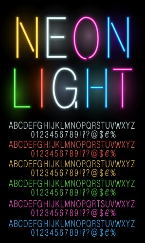 Neon font Royalty Free Vector Image - VectorStock