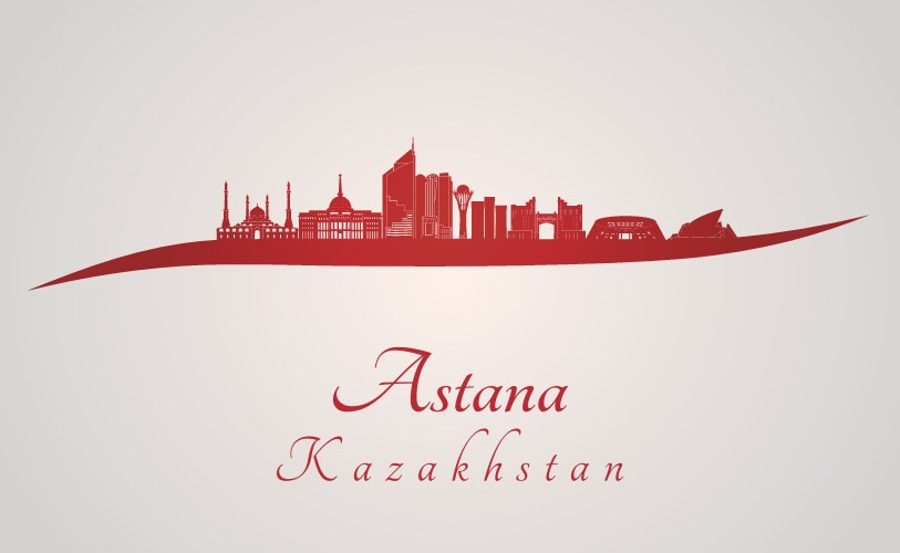 Nur-sultan astana skyline kazakhstan draw Vector Image