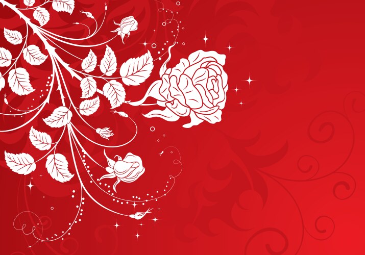 Red floral background Royalty Free Vector Image