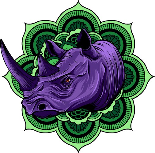 Colorful head rhino design Royalty Free Vector Image